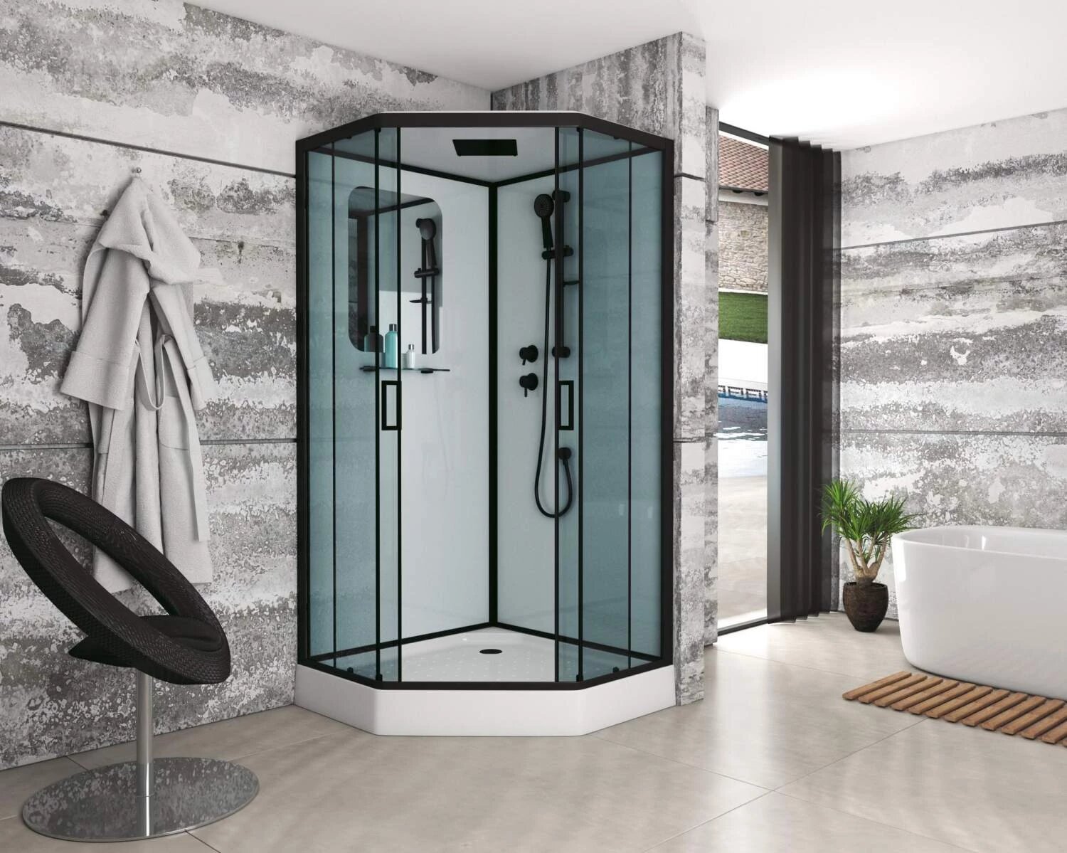 Душевая кабина Niagara Premium NG-6901-01D BLACK 90х90 см 69010134DBLACK