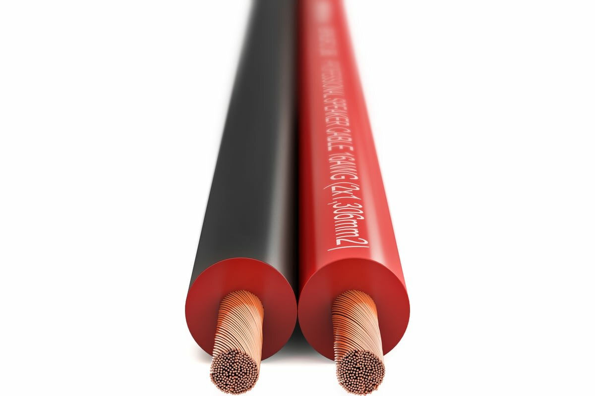 PROCAST акустический кабель 16. OFC.1,306.3 16AWG 2x1,306 красно-черный 3 м НФ-00001752