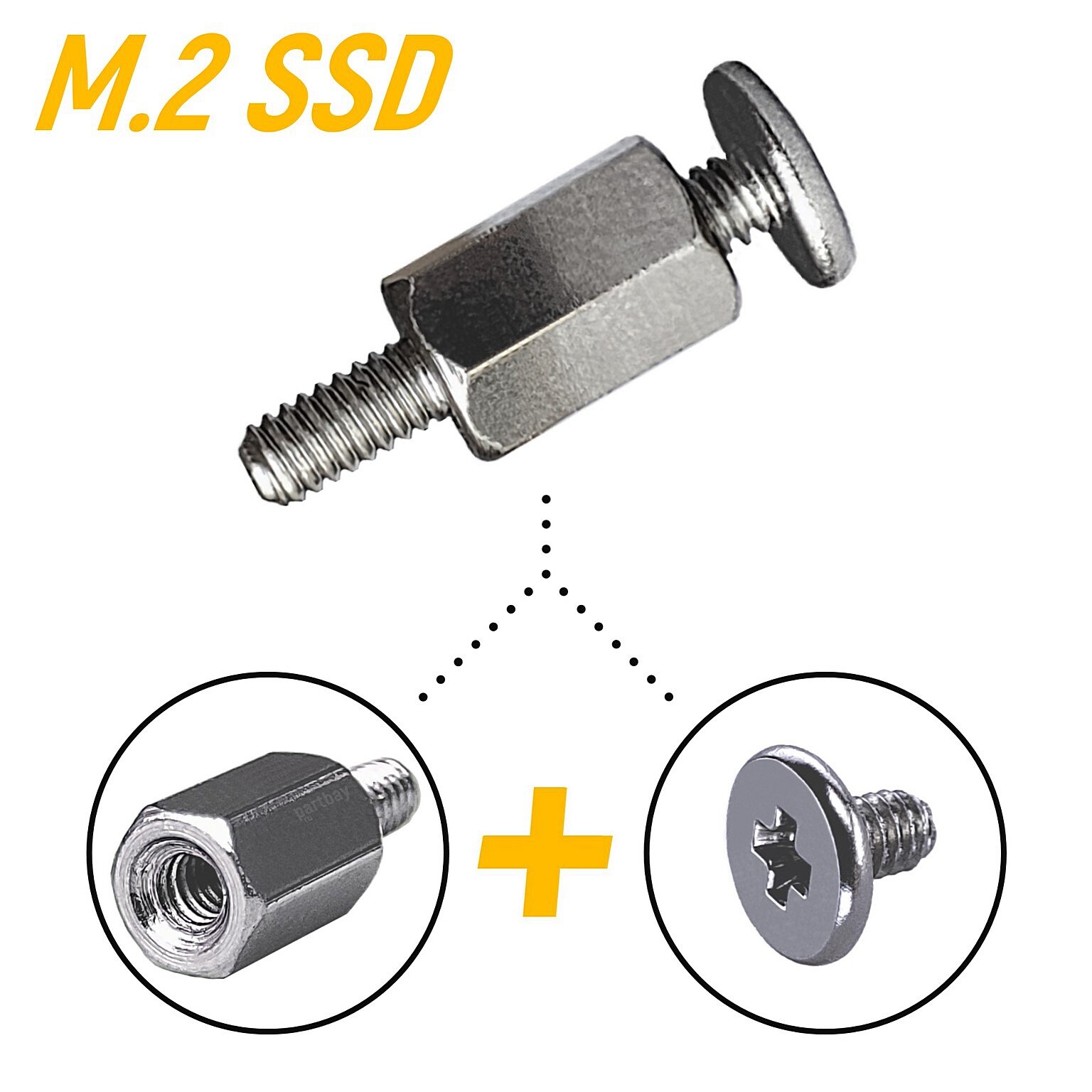 Стойка и винт крепления M.2 SSD накопителей для MSI ПК (1 Комплект) (резьба M2)