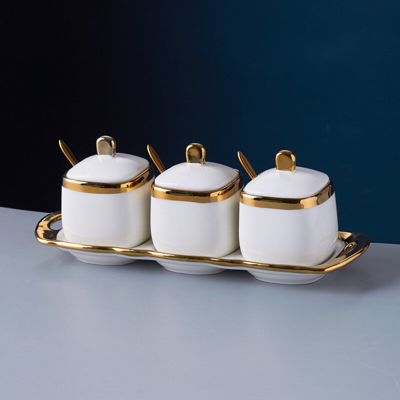 Банка для приправ "Жемчужно-белая", керамическая, скандинавский стиль