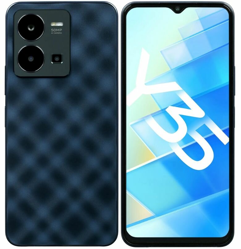 6,58" Смартфон vivo Y35 4/64 ГБ (5662508) 2022, черный