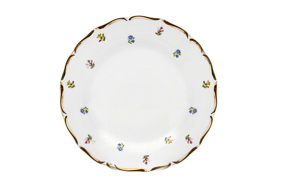 Тарелка 25 см 1 шт Jeremy s.r.o. "Офелия /Мелкие цветы /Широкая кайма" / 359891