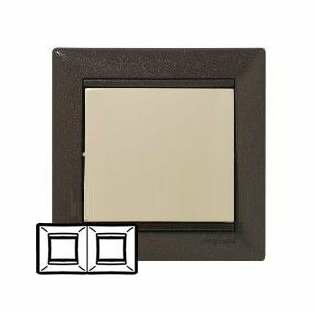 Рамка 2м. СП модерн (тем-кор) "Valena" гориз. ("Legrand")