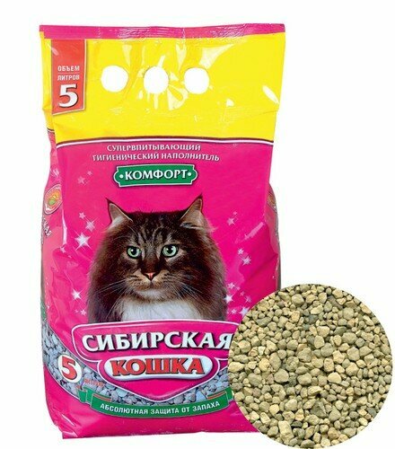 Сибирская кошка Комфорт: Впитывающий наполнитель, 2.6кг 2.6 кг