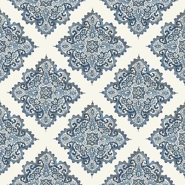 Обои Aura Indo Chic G67368 B; 0,53х10,05 м. , флизелин , синий