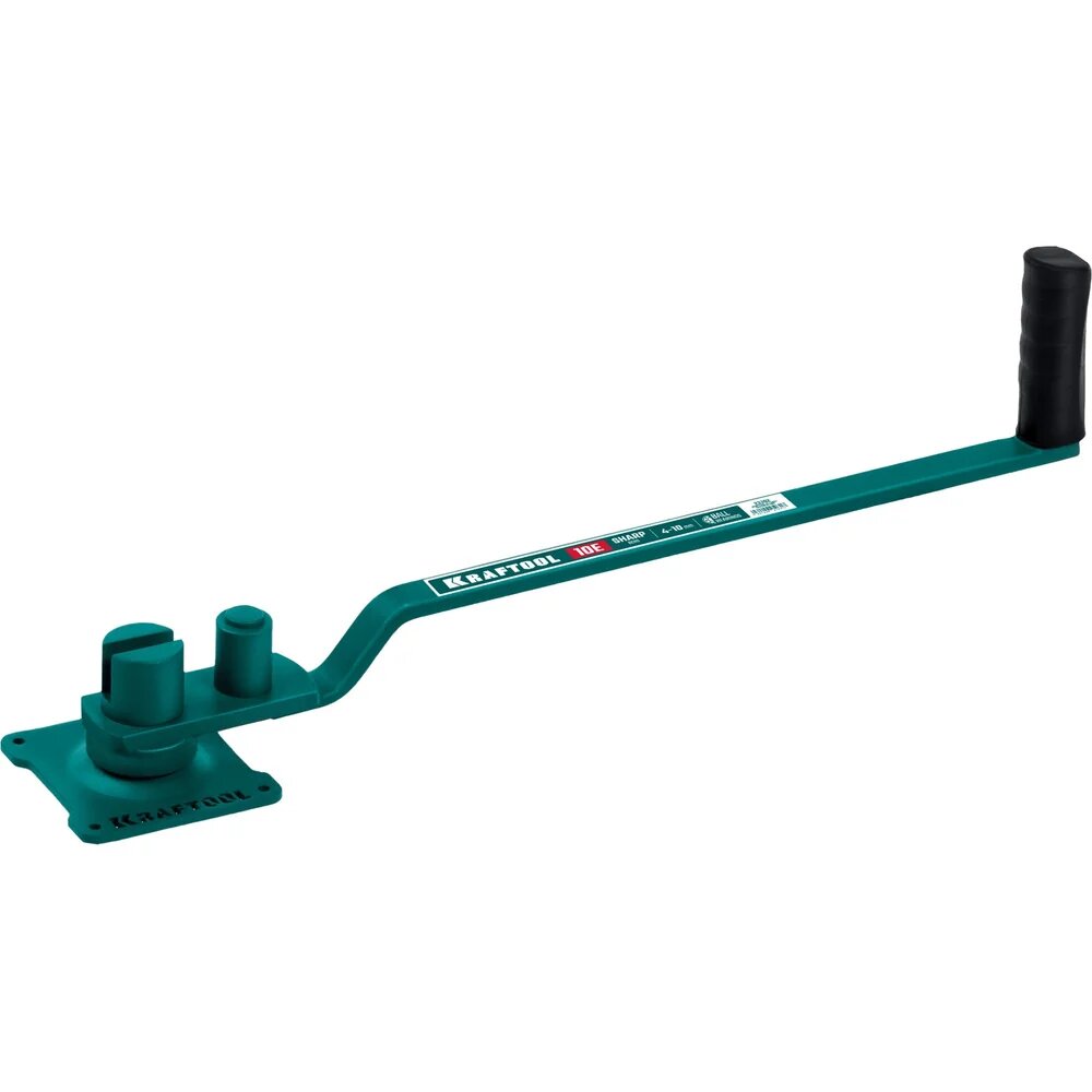 Ручной станок для гибки арматуры KRAFTOOL 10 E на подшипнике, острый гиб 23302, резиновая