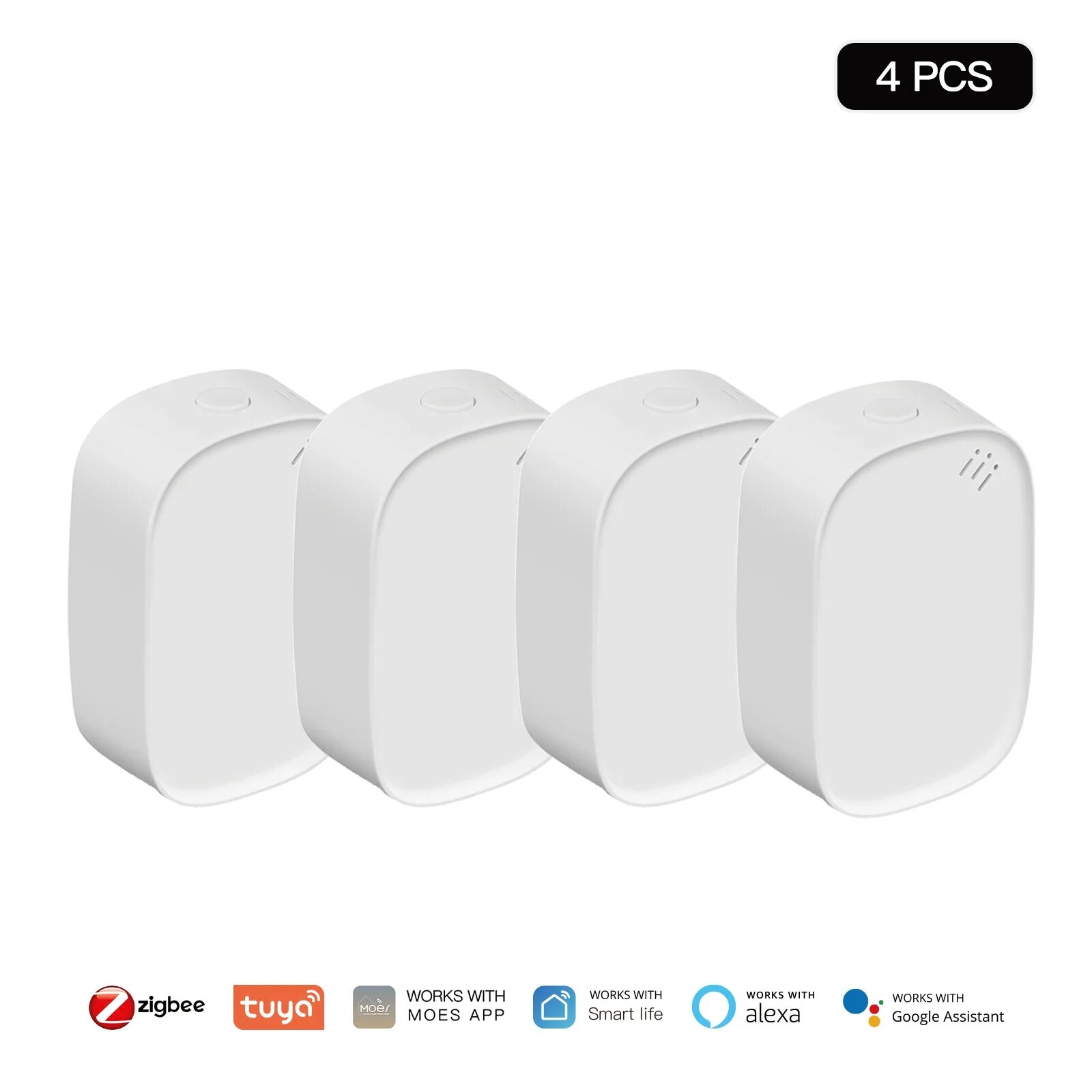 MOES Tuya Zigbee датчик температуры и влажности ZSS-S01-TH 4 PCS White