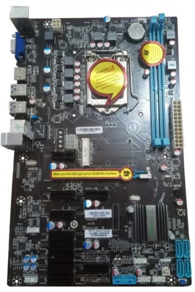 Материнская плата Esonic B250-BTC-Gladiator Socket 1151 B250 2xDDR4 1xPCI-E 16x 10xPCI-E 1x 4 ATX (уценка, б/у, нет задней стенки)