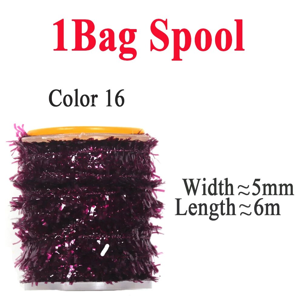 Vtwins Кристалл лед синель Стример для мух Бордовый, 1pcs 16