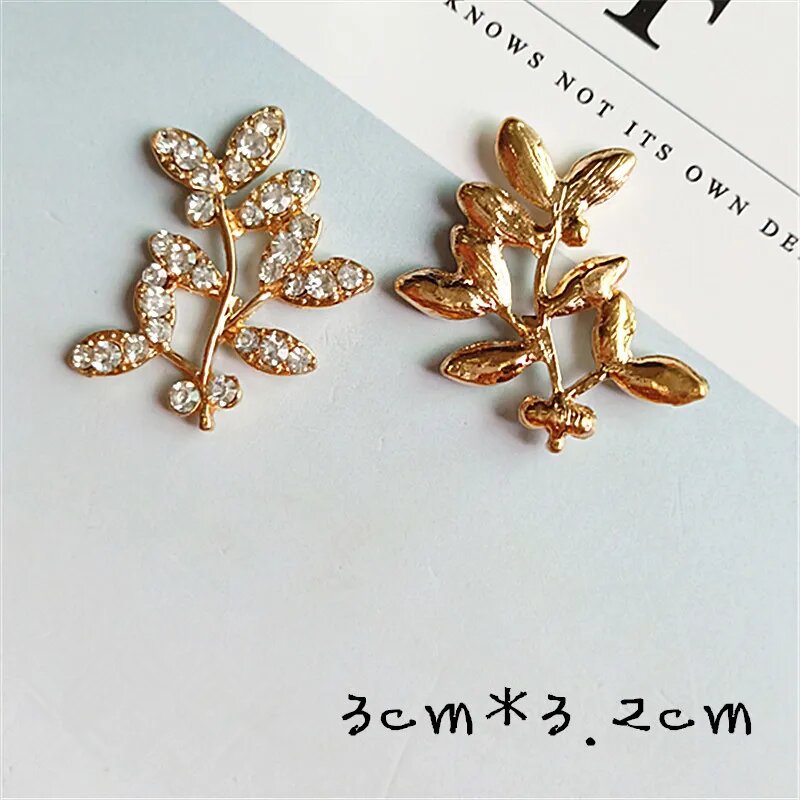 Серьги листики золотистые, 3см*3.2см, Цвет: FS-561-2