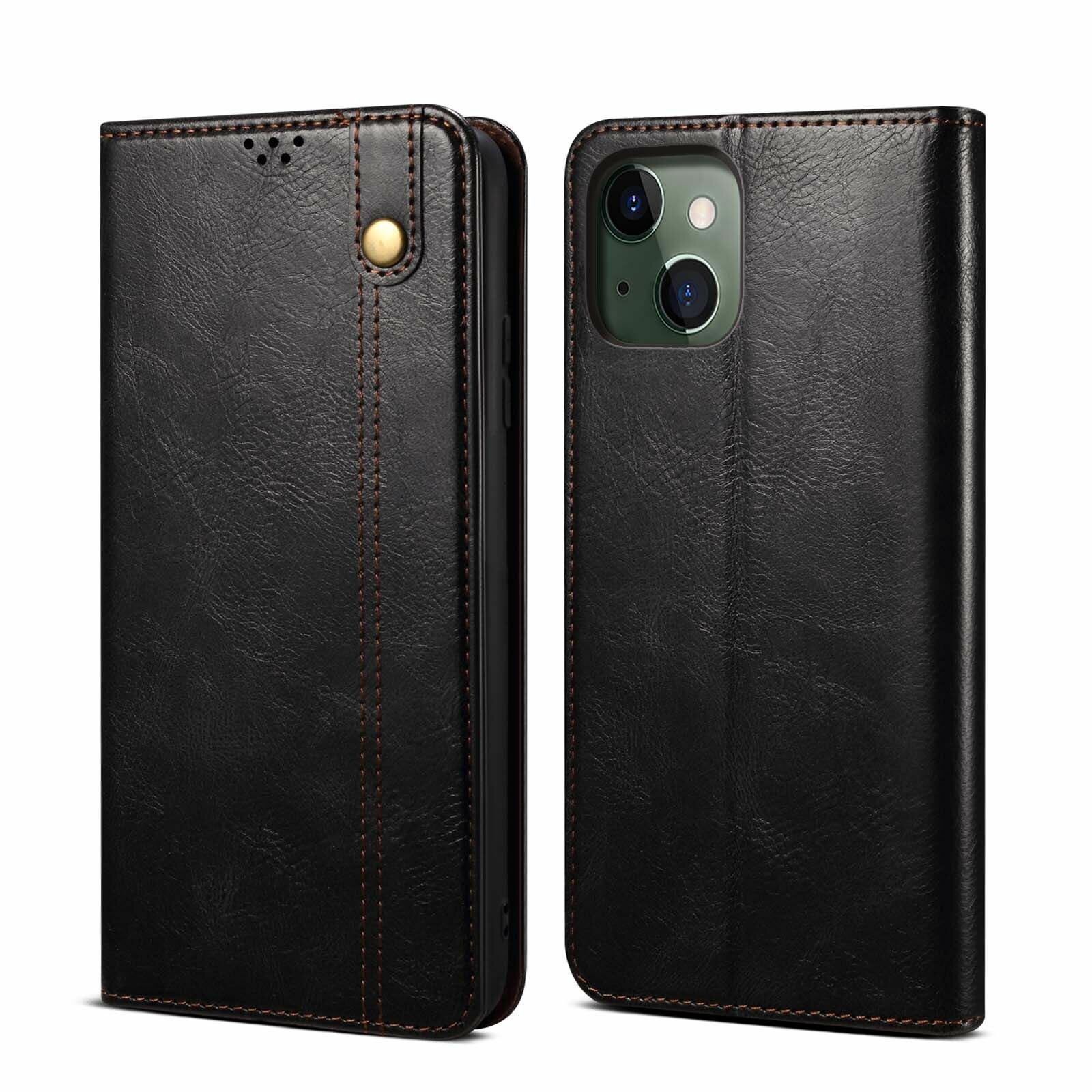 ESEBLE Кожаный чехол для Apple iPhone 13(Эпл Айфон 13 ) / Защитный чехол книжка с визитницей из экокожи