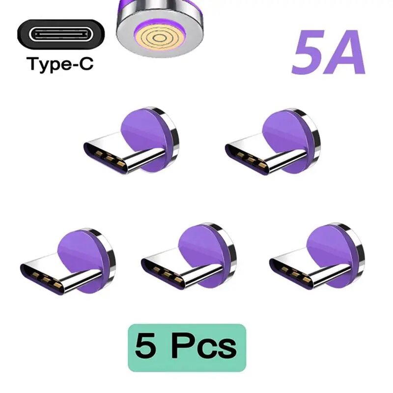 7-контактный 5A USB Type C круглый магнитный разъем для быстрой зарядки магнитные наконечники USB-C кабель для передачи данных разъем-адаптер для Samsung Huawei Xiaomi 5PCS 5A Typec