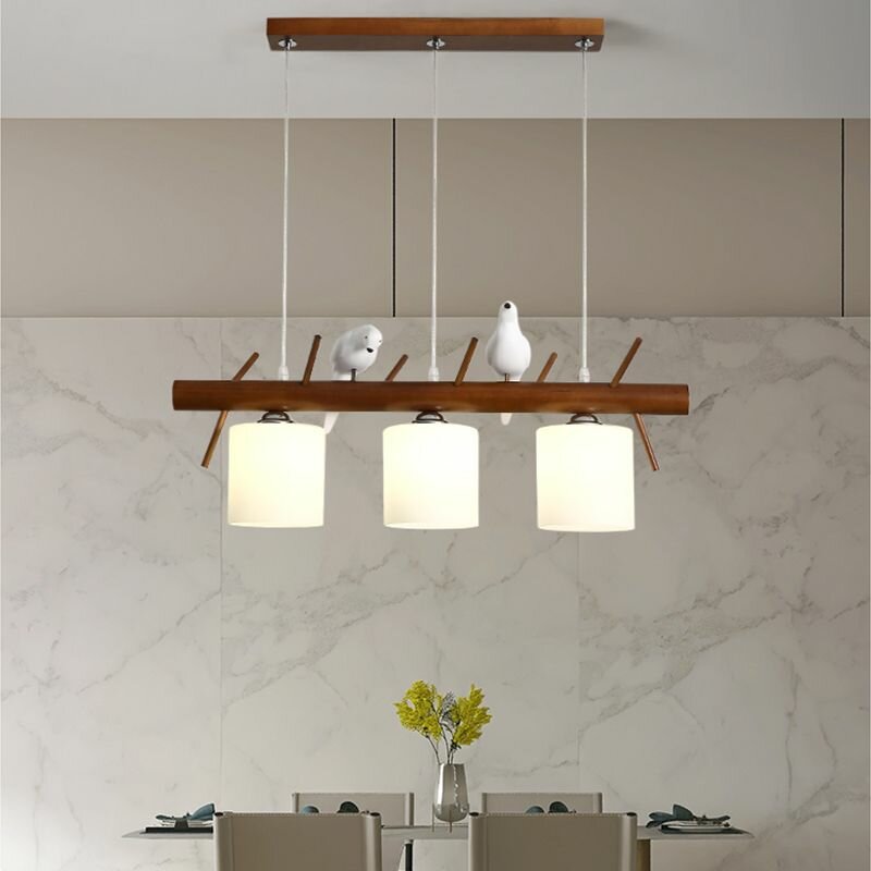 Китайская винтажная потолочная люстра с птицами