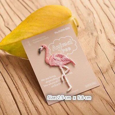 Нашивки AHYONNIEX Мини-вышивка животные one flamingo