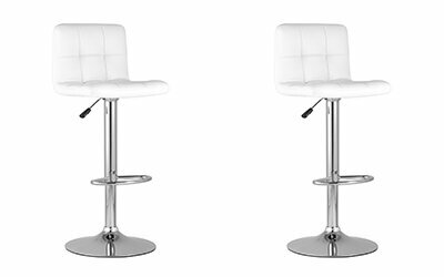 Стул барный Малави LITE STOOL GROUP белый, экокожа, металл, мягкое сиденье, без подлокотников