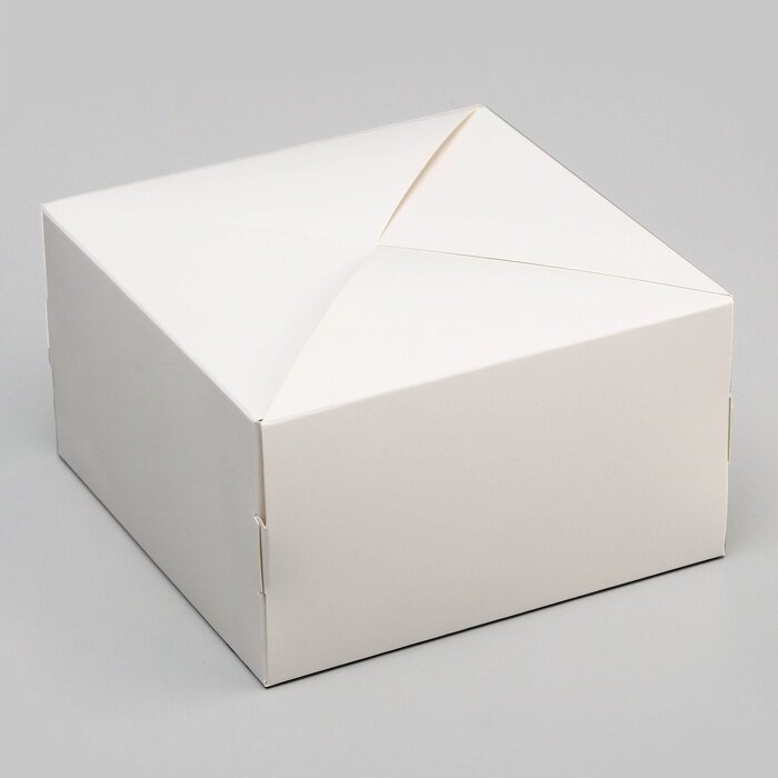 Коробка под бенто-торт без окна, белая, 14 х 14 х 8 см, 10524017