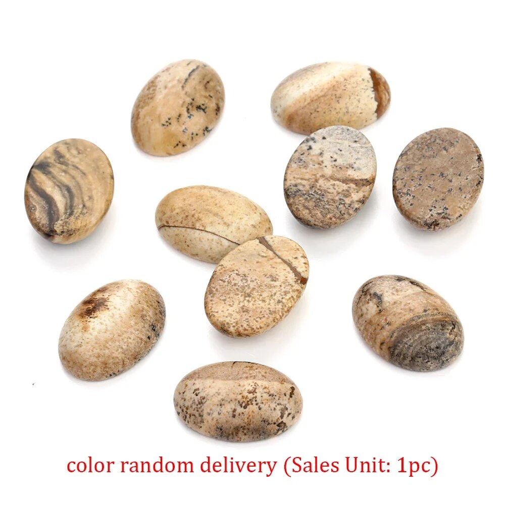 Натуральные кабошоны из агата, тигрового глаза, лазурита и аметиста 18x25mm-1pcs, Pictorial stone