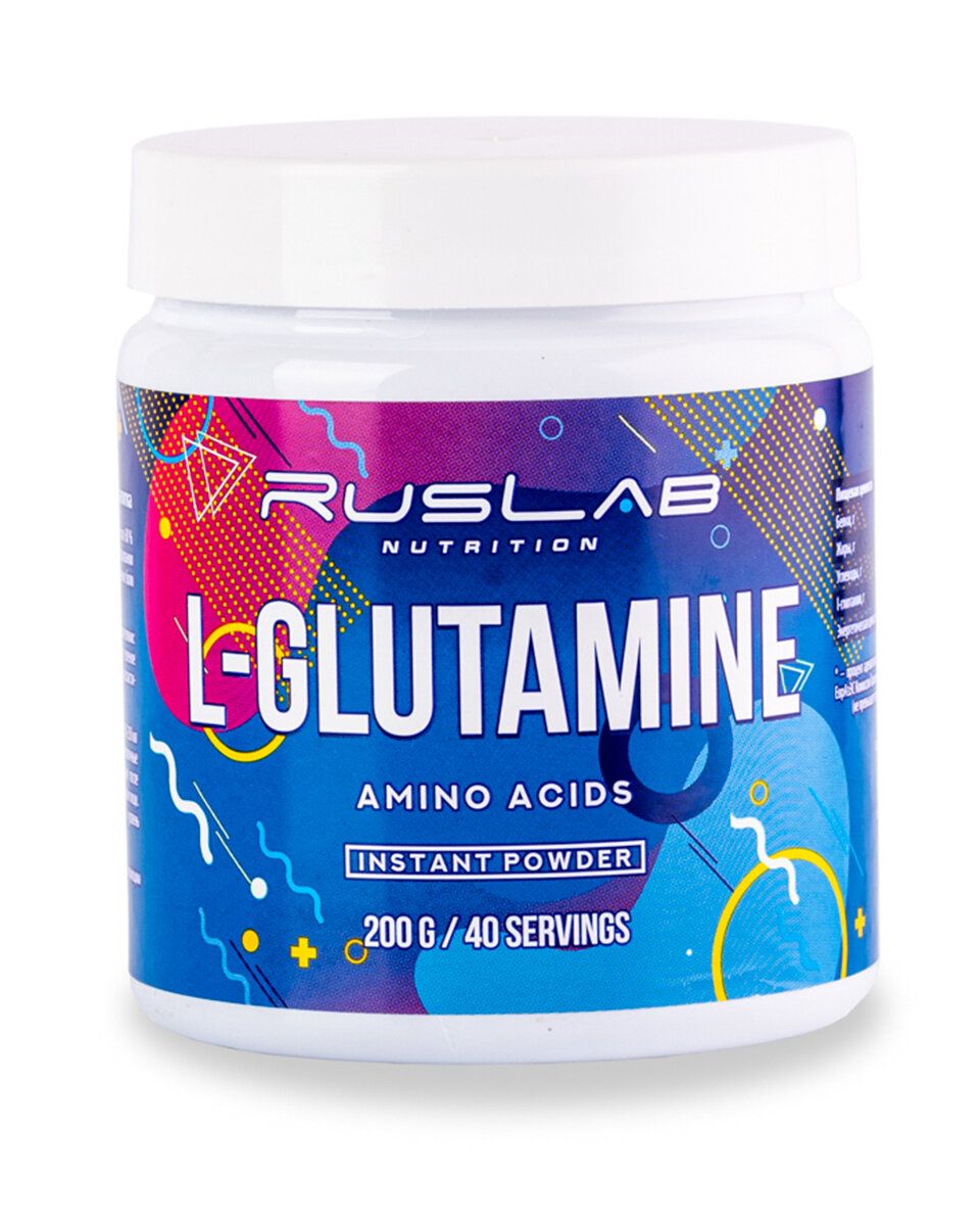 Аминокислота RusLab Nutrition L-Glutamine, 200г, натуральный вкус
