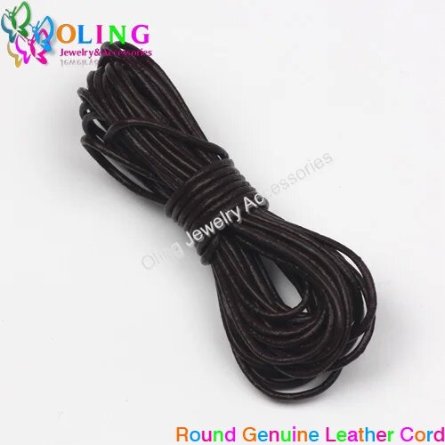 Шнур OLINGART 2 мм, 10 м, кожаный, для бижутерии Coffee 10M 001