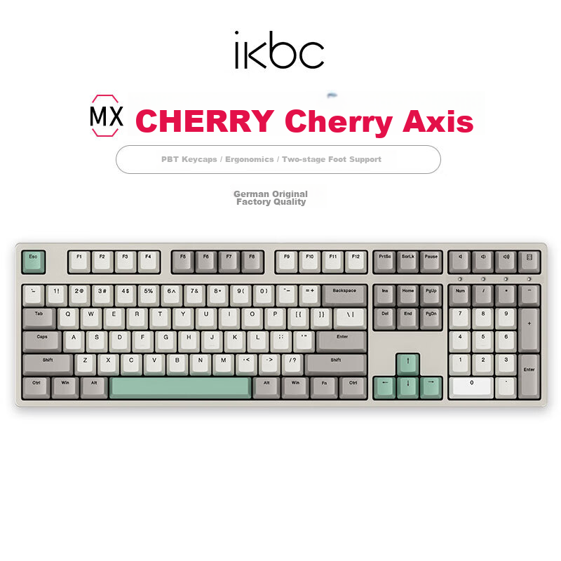 Ikbc W210 Industrial Gray 108-Key Wireless Mechanical Keyboard, Cherry MX Brown Switches