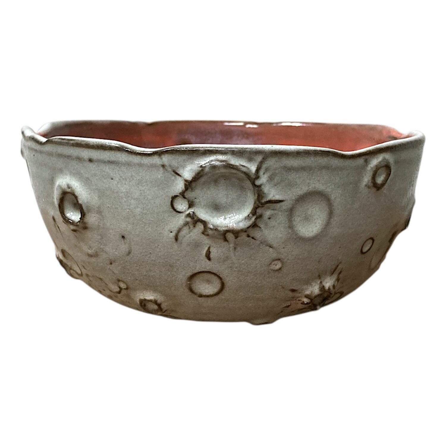 Миска ручной работы «Луна», серо-голубая, керамика