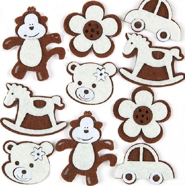 Набор для декора и рукоделия из фетра "Детство" №4 (10 шт. в упак.)