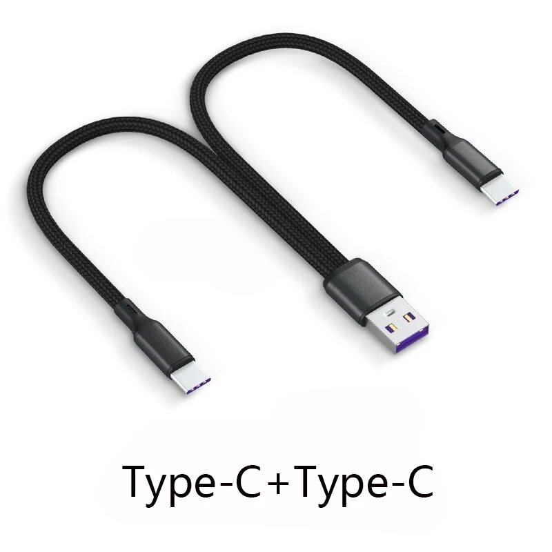 2 в 1, двойной разветвитель USB C Multi Type-C, 6 А, быстрая зарядка, высокоскоростная передача данных, нейлоновый шнур, провод для зарядного устройства USB A-C 0.2m, C
