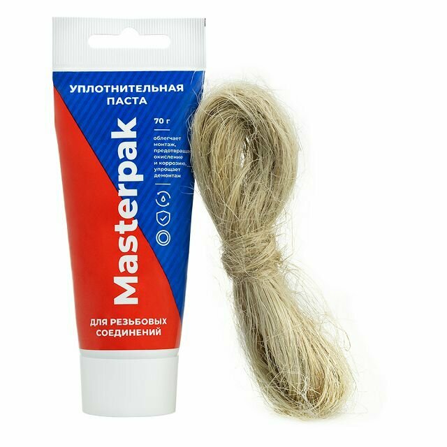 Masterpak комплект паста уплотнительная с водой и паром 70г лён в тубе уплотнение труб