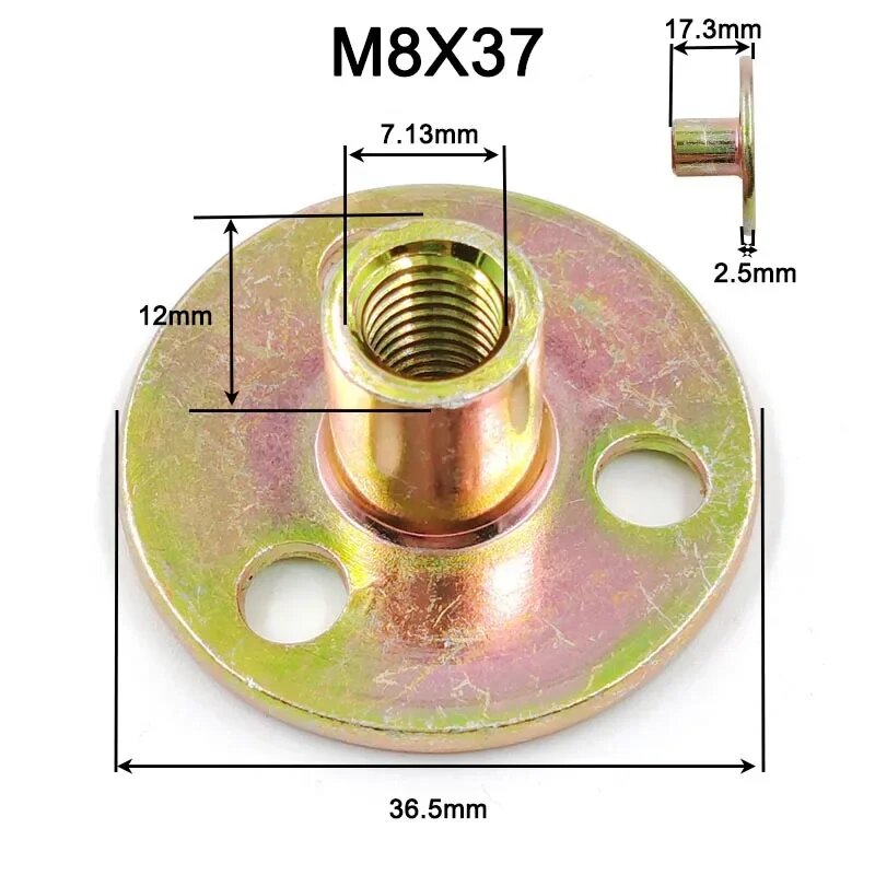 Металлические гайки фланцы М6 М8 М10 М12 M8x37 Flange 1PC
