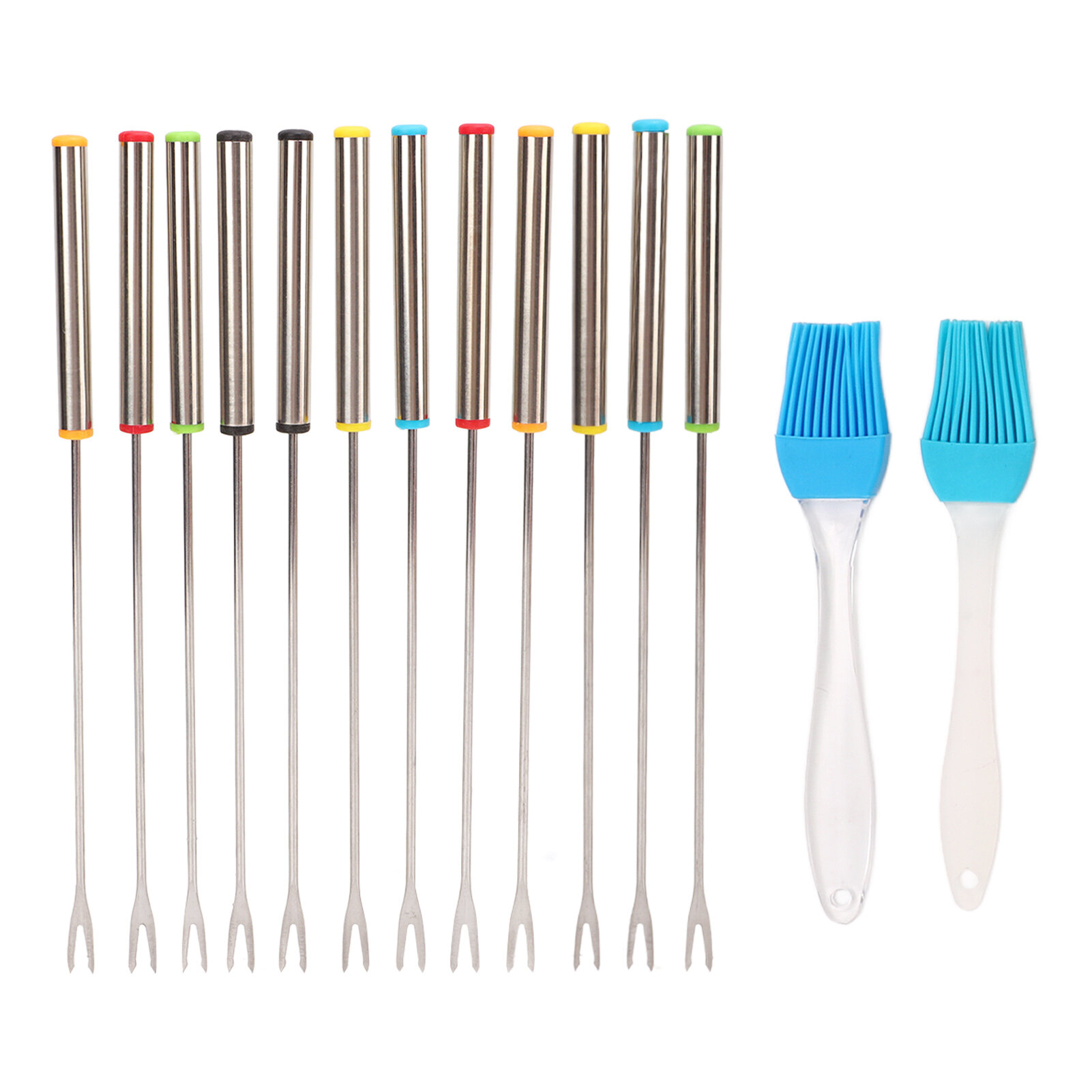 12 шт. вилки для фондю из нержавеющей стали с термостойкими ручками, ручные палочки для фондю длиной 24 см для приготовления пищи на кухне, 12 палочек для фондю