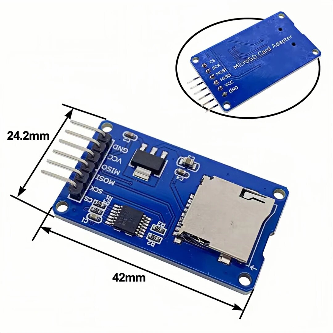 Модуль расширения памяти Micro SD для Arduino 1PCS, TF Card Module