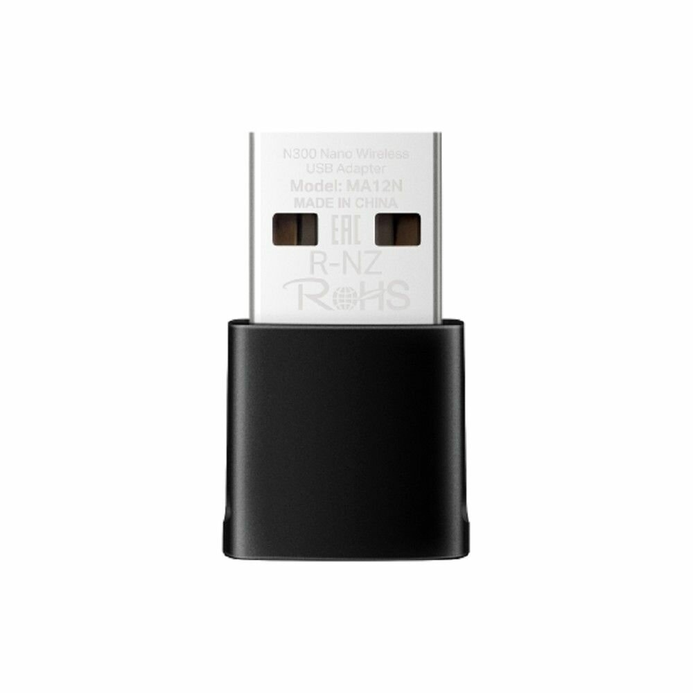 Wi-Fi USB-адаптер Mercusys MA12N, 2.4ГГц N300, сверхкомпактный