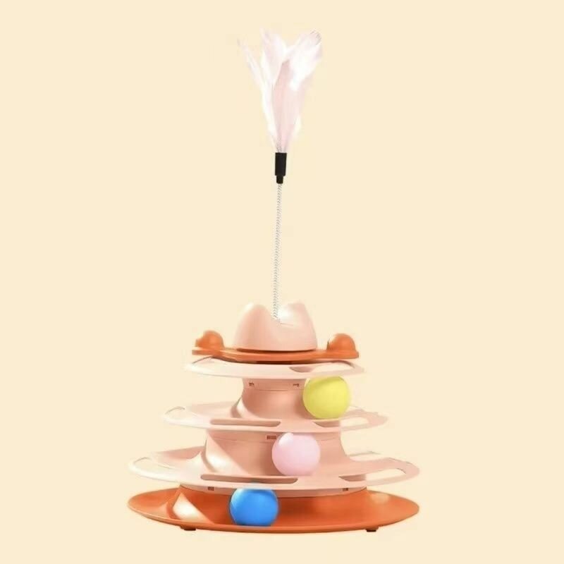 Пирамидка игра для кошки / Игрушки для животных башня, серый, пирамида для кошек