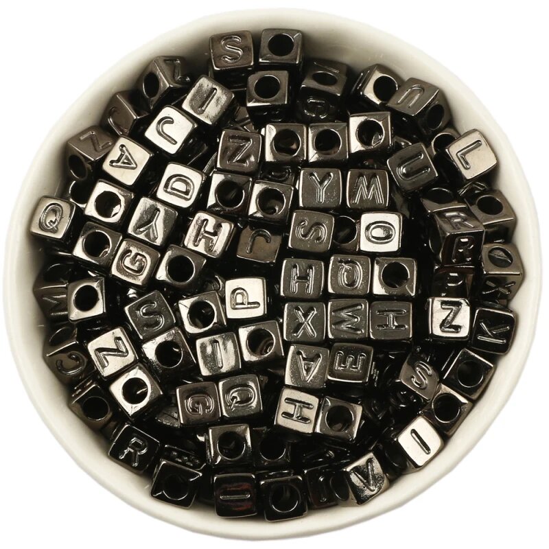Смешанные Буквы, цифровой цветок/звезда, узор, акриловые бусины, русский алфавит, квадратный куб, цифры, бусины, для самостоятельного изготовления ювелирных изделий Браслеты