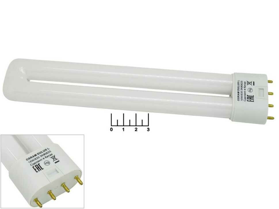 Лампа люминесцентная 18W 2G11 830 3000K белый теплый Osram 4 контакта