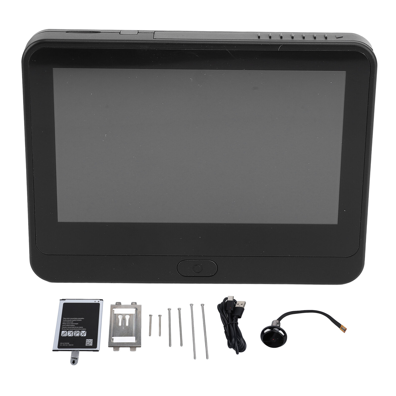 Видеоглазок дверной камеры 1080P HD, беспроводной, с широкоугольным объектором, детектором движения, цифровой дверной глазок с 4,3-дюймовым TFT LCD экраном для домашней безопасности, черный.