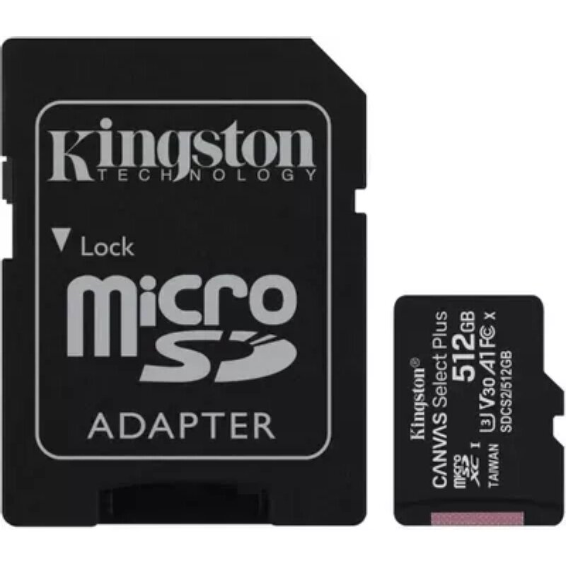 Карта памяти Kingston Canvas Select Plus microSDXC 512 ГБ SDCS2/512Gb