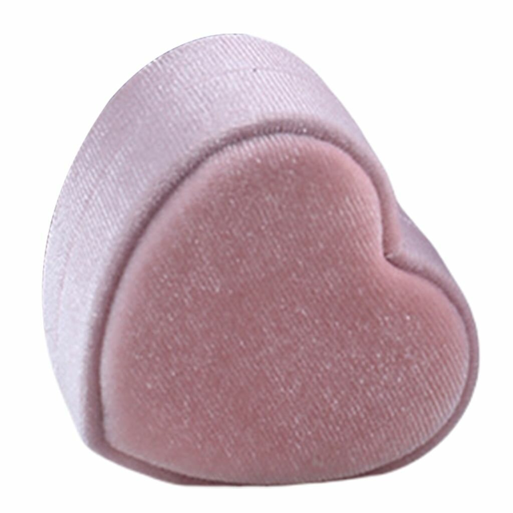 Бархатная коробочка для колец в форме сердца-розовая