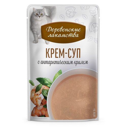 Для кошек крем-суп для кошек (цена за упаковку) 35г х 4шт с Антарктическим крилем