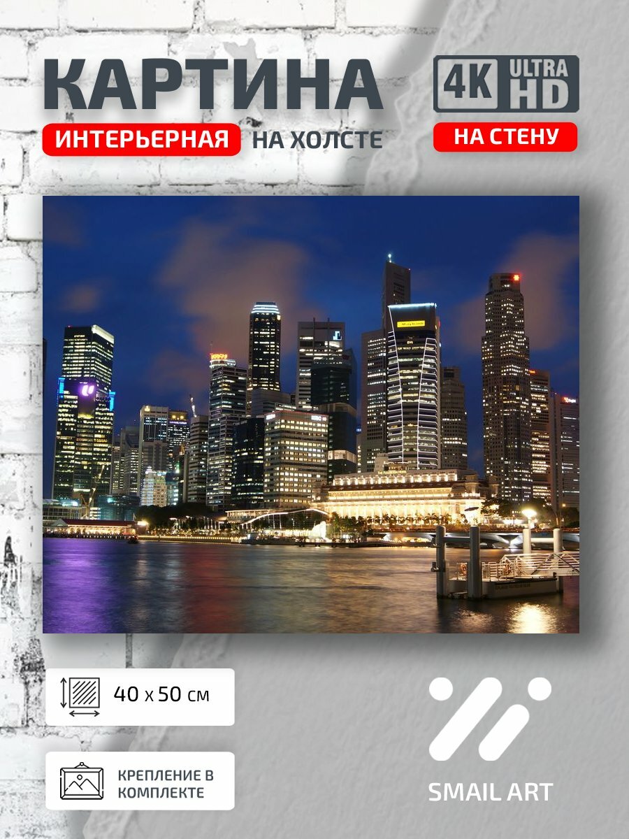 Картина на холсте интерьерная 40 на 50 на стену Города City для студии урбанистика интерьер