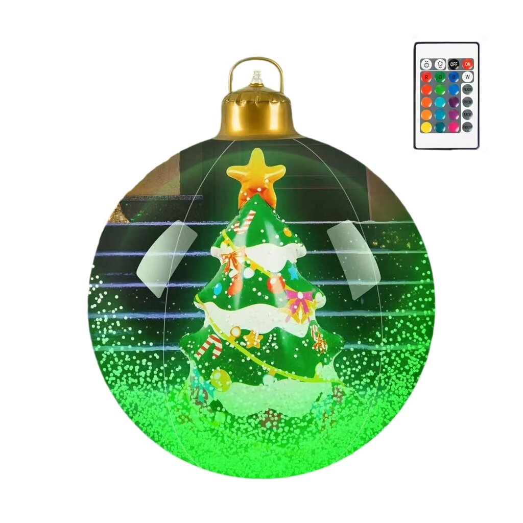 Большой Праздничный Шар-Снеговик с Разноцветными светодиодными Лампочками из Экологически Чистых ПВХ Материалов для Оформления вечеринок