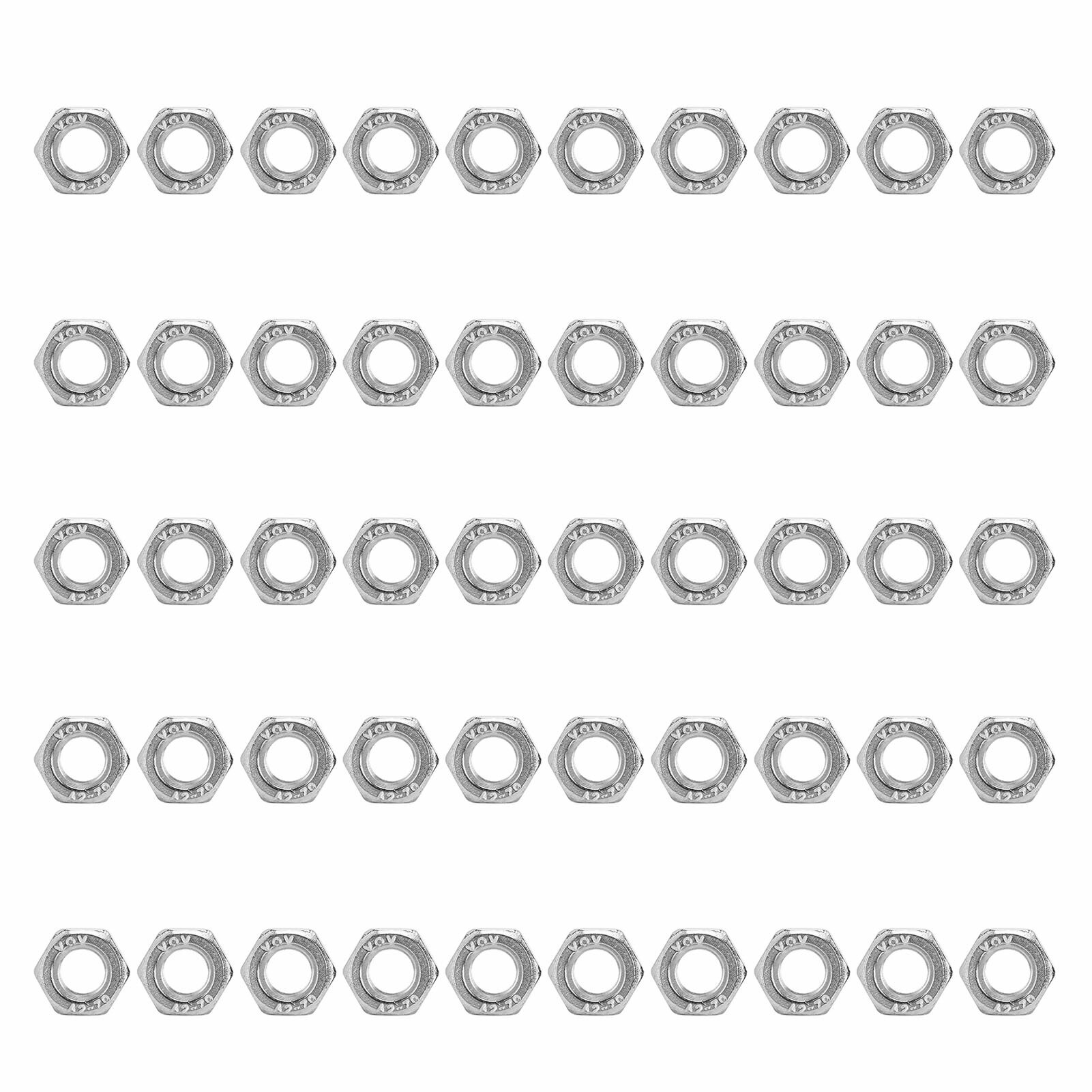 50Pcs Hex Nuts A2 70 Stainless Steel Thread Nut Assortment Kit for Industrial MachineryM6