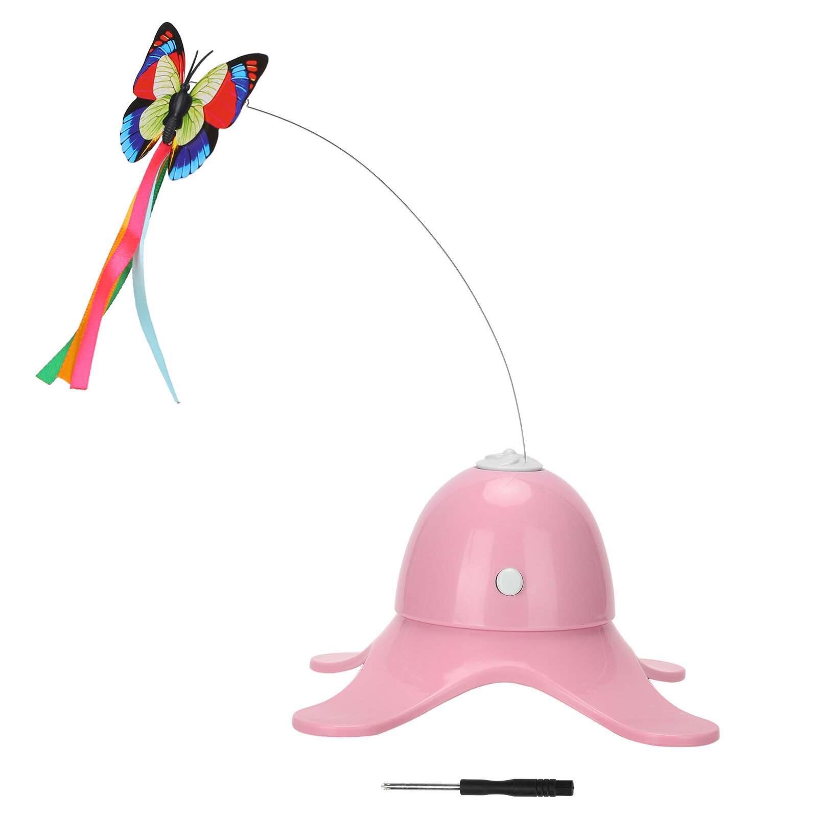 Интерактивная электрическая вращающаяся мигающая имитация для сменной игрушки для кошек "Бабочка" из ABS-пластика, розовый