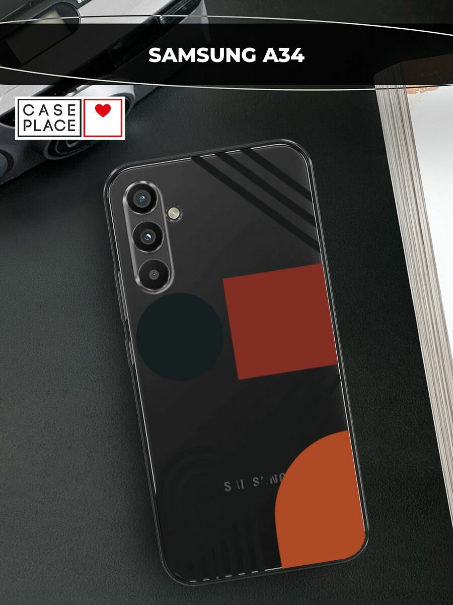 Чехол на Samsung Galaxy A34 / Самсунг A34 с принтом Абстрактная композиция, прозрачный