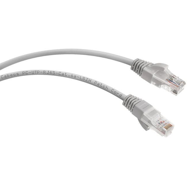 PC-UTP-RJ45-Cat.6a-0.5m-LSZH Кабель патч-корд U/UTP 6a кат. 0,5м Cabeus 10G, неэкранированный, серый