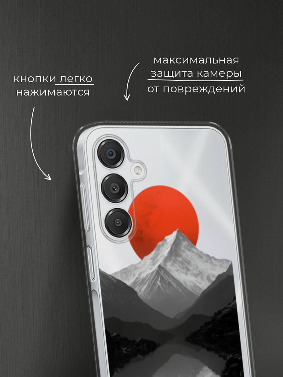 Чехол на Samsung Galaxy A16 / Самсунг А16 с принтом Белая гора 2, прозрачный — фото 1