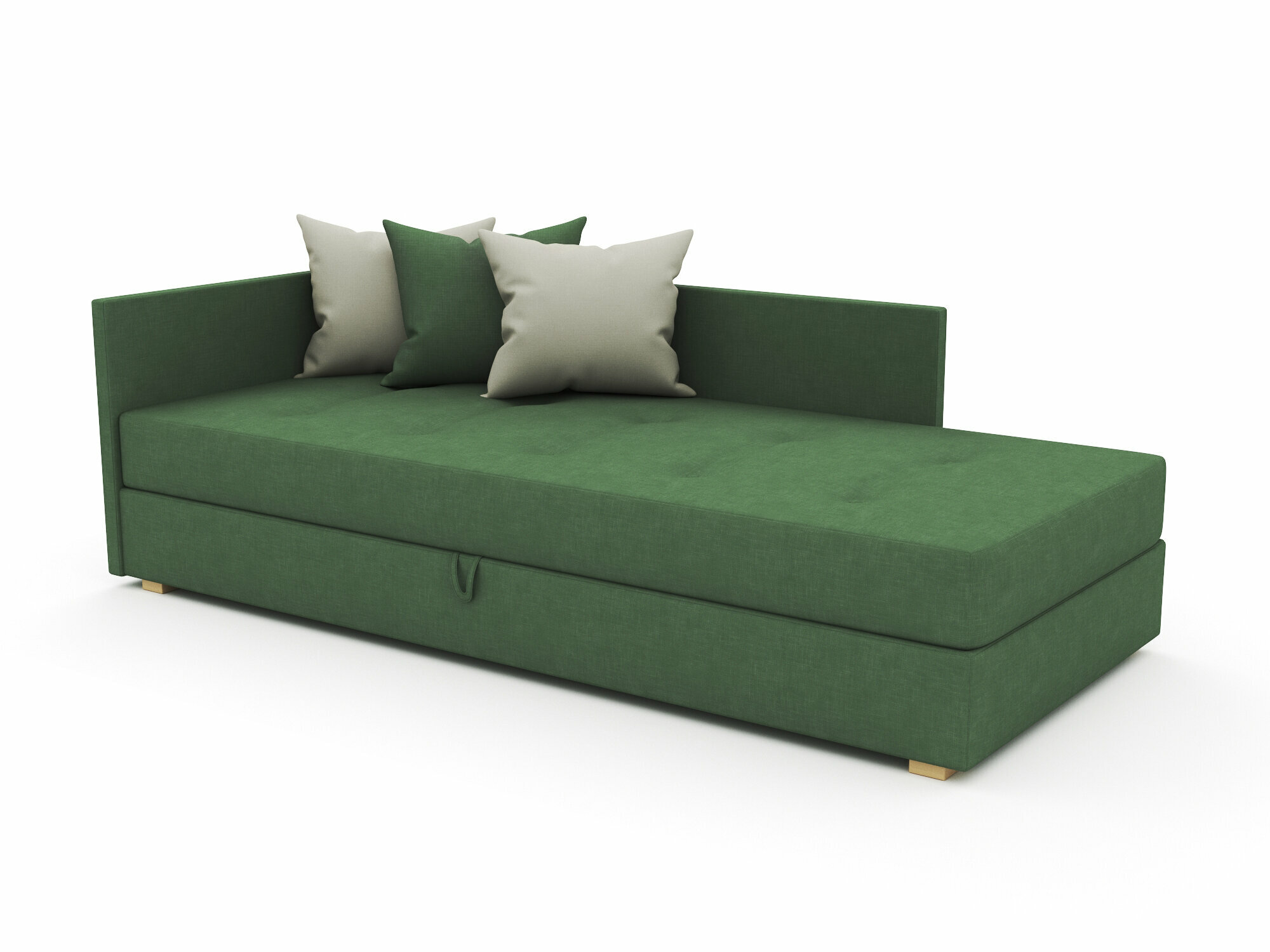 Кровать-тахта Soft Element Уоллес Olive с ящиками для хранения белья, шенилл, на дачу, в комнату