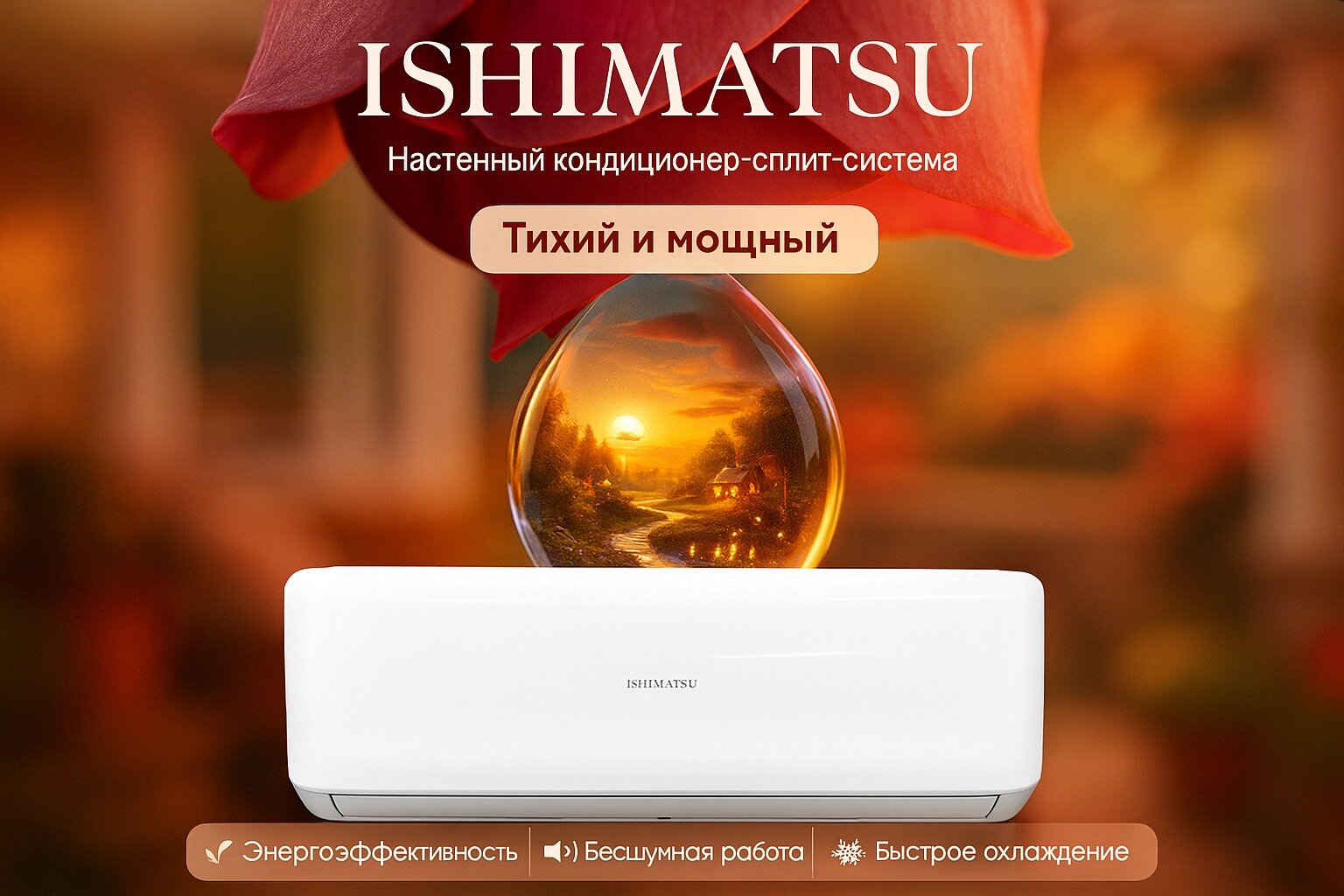 Сплит система кондиционер инверторный 24 ISHIMATSU Osaka AVK-24I на 71 м², японский компрессор, A++