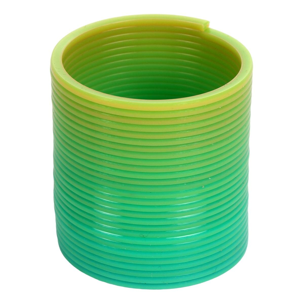 Игрушка пружинка "Радуга", пластик, градиент зеленый/желтый, размер 21,5х5,5х14,5см