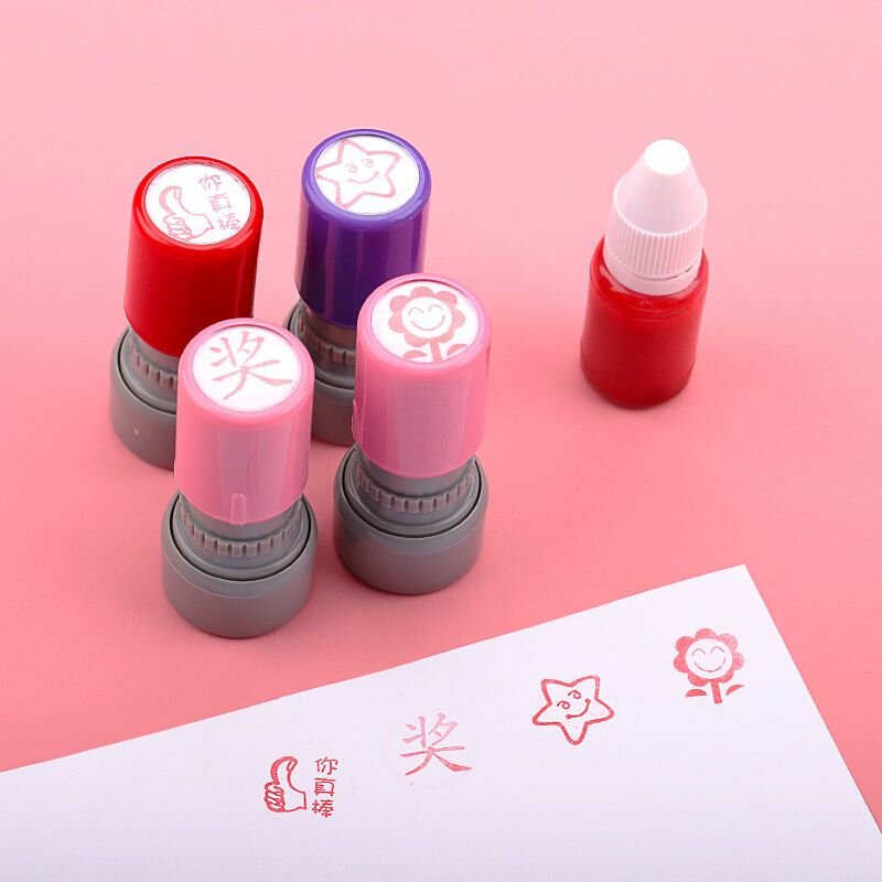 Светочувствительная красная штемпельная краска, быстросохнущая подушка для официальных печатей, большая бутылка для финансового использования.